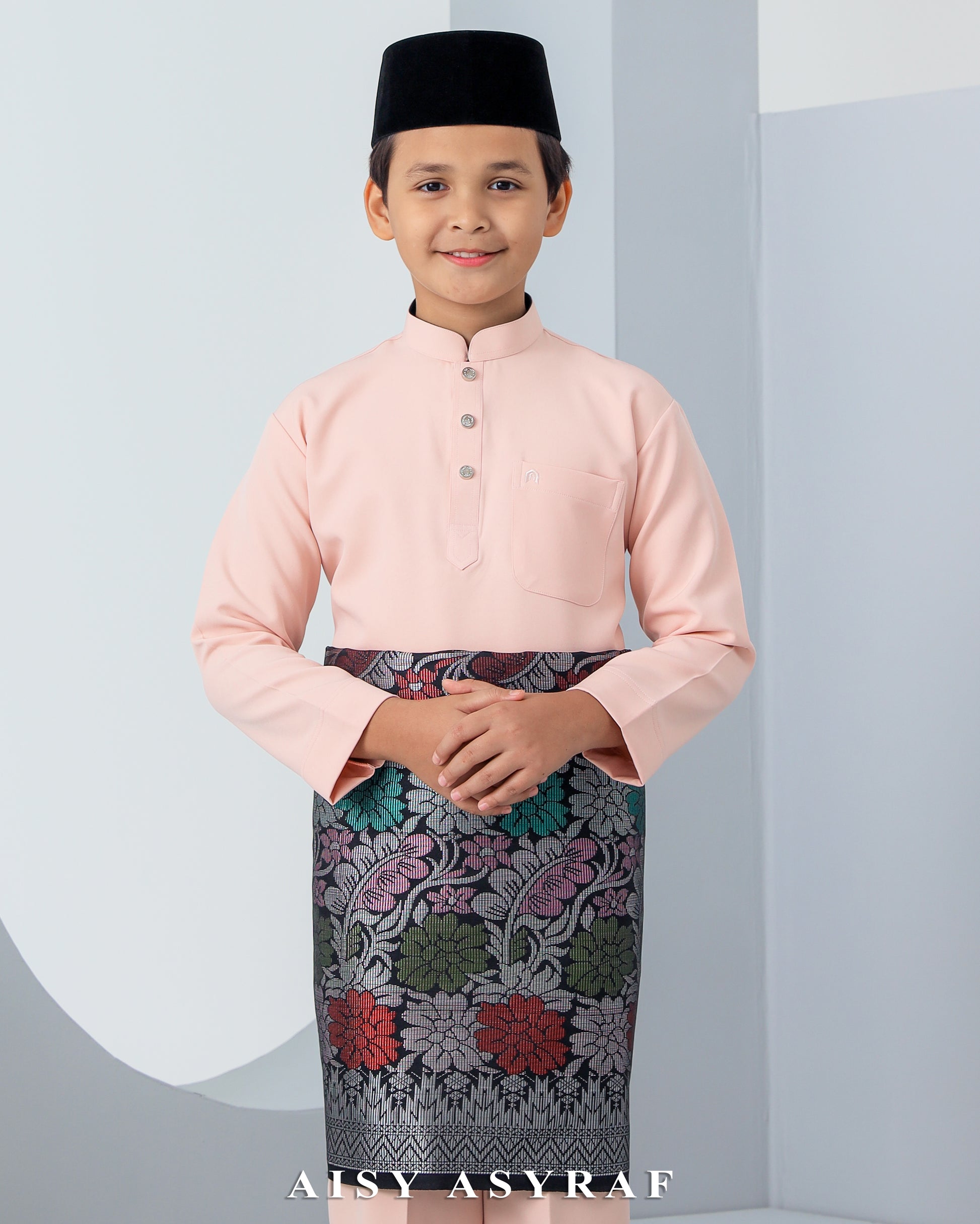 Baju Melayu Haseki Kids - Peach – Aisy Asyraf By IMAM MUDA Asyraf