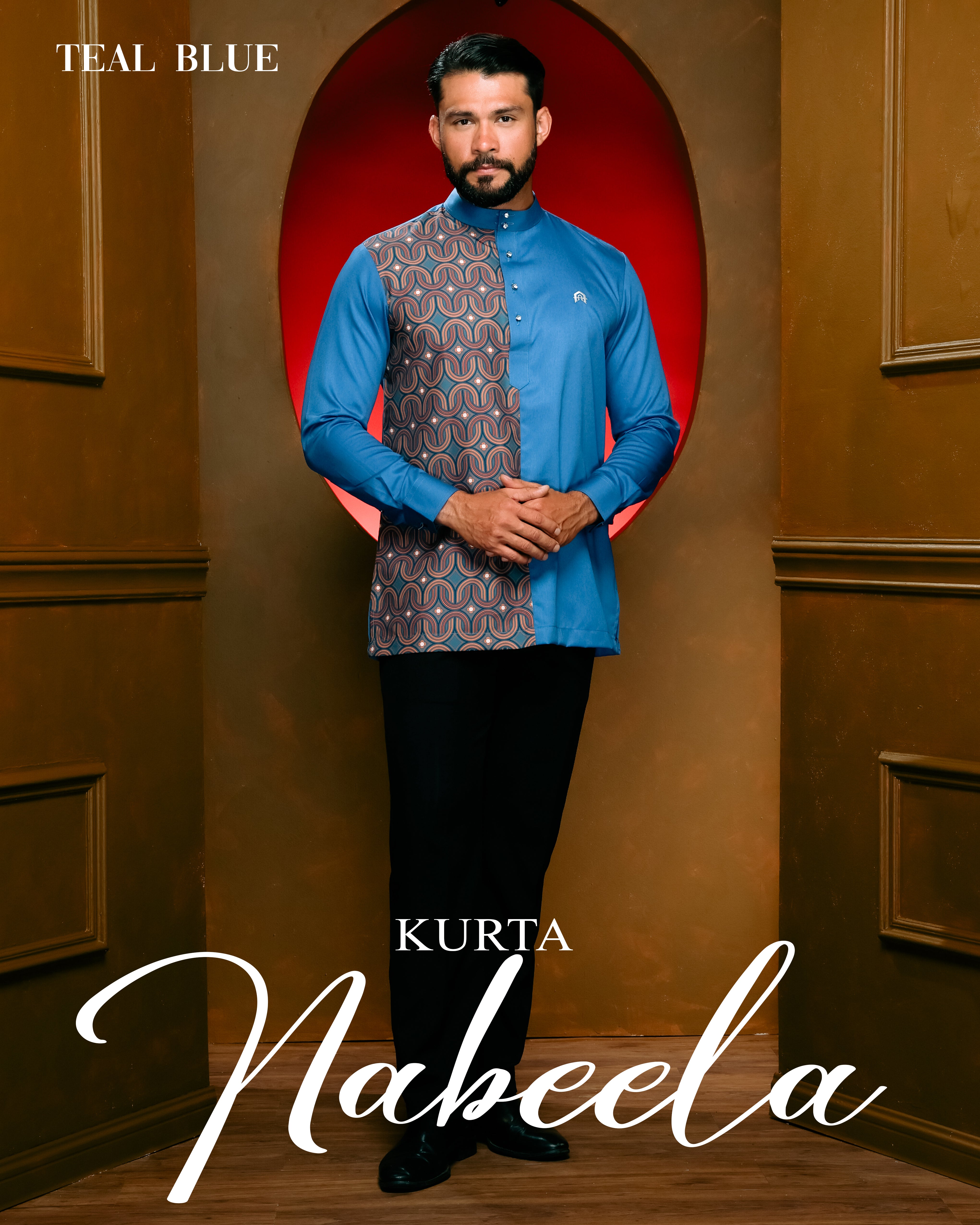 Kurta Nabeela Raya - Teal Blue – Aisy Asyraf By IMAM MUDA Asyraf