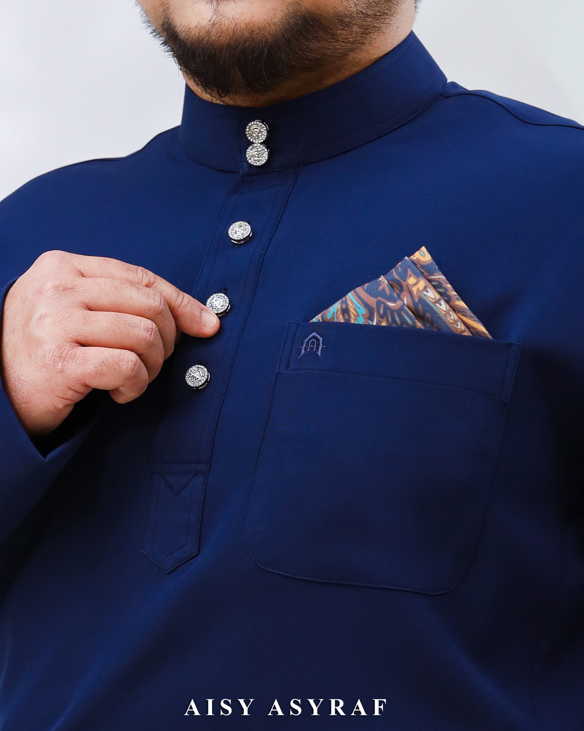 Baju Melayu Haseki - Navy Blue – Aisy Asyraf By IMAM MUDA Asyraf
