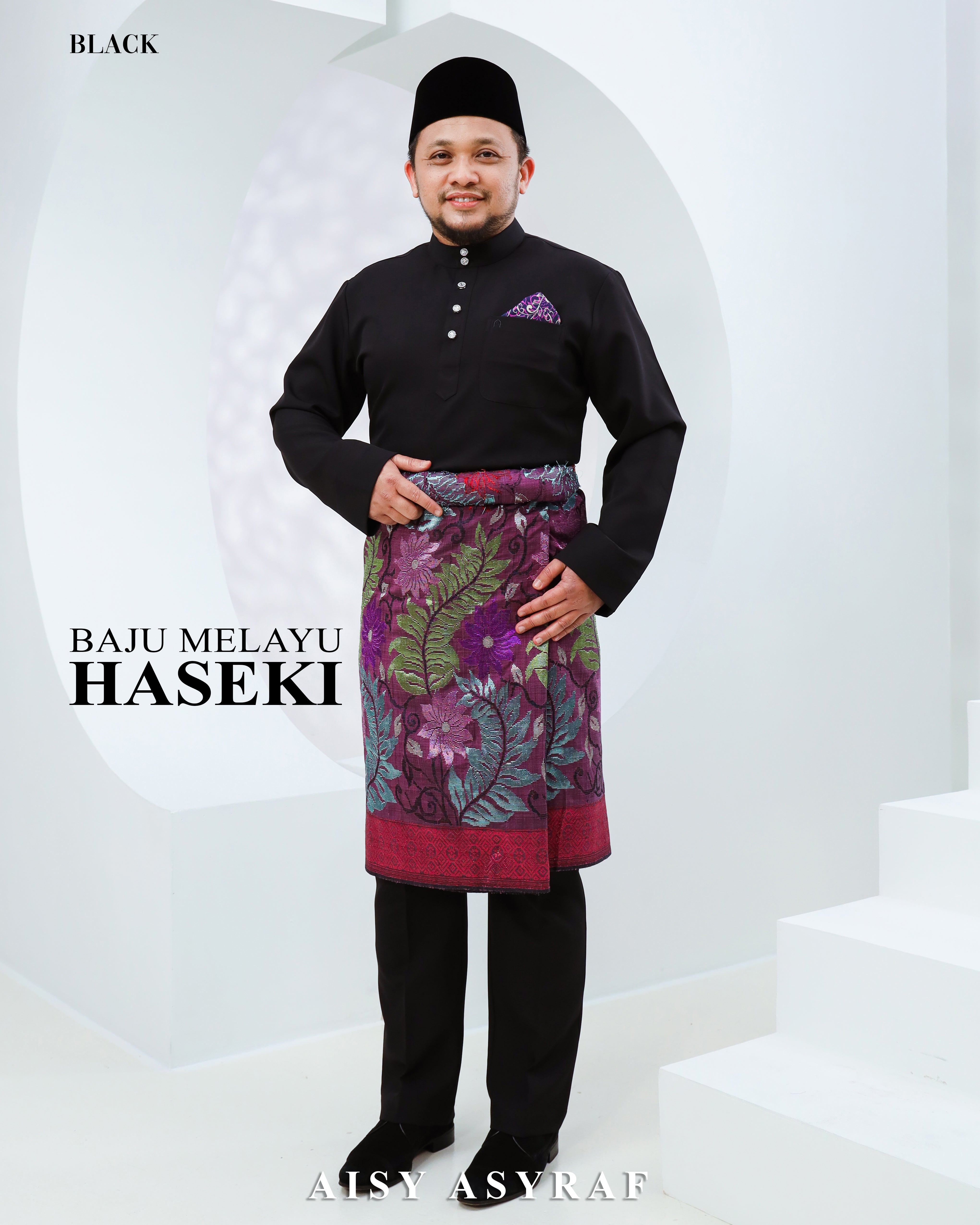 Baju Melayu Haseki - Black – Aisy Asyraf By IMAM MUDA Asyraf