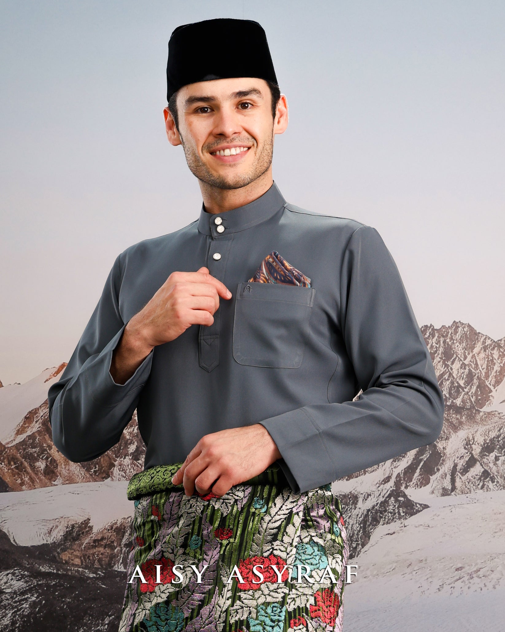 Baju Melayu Haseki - Dark Grey – Aisy Asyraf By IMAM MUDA Asyraf