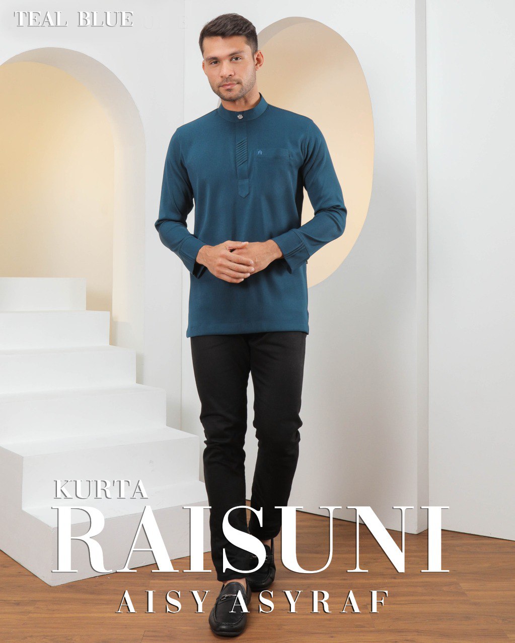 Kurta Raisuni - Teal Blue – Aisy Asyraf By IMAM MUDA Asyraf